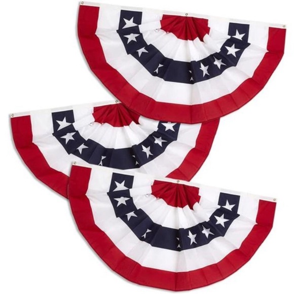 Accents | American Flags 3pack 15x3 Ft Bunting Flags Half Fan Banner ...